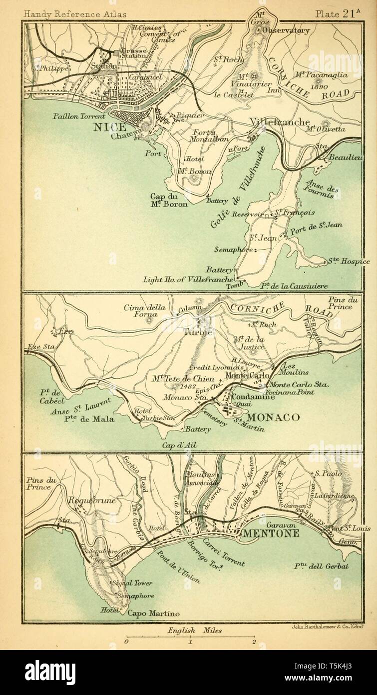 Old nice and monaco map hi-res stock photography and images - Alamy