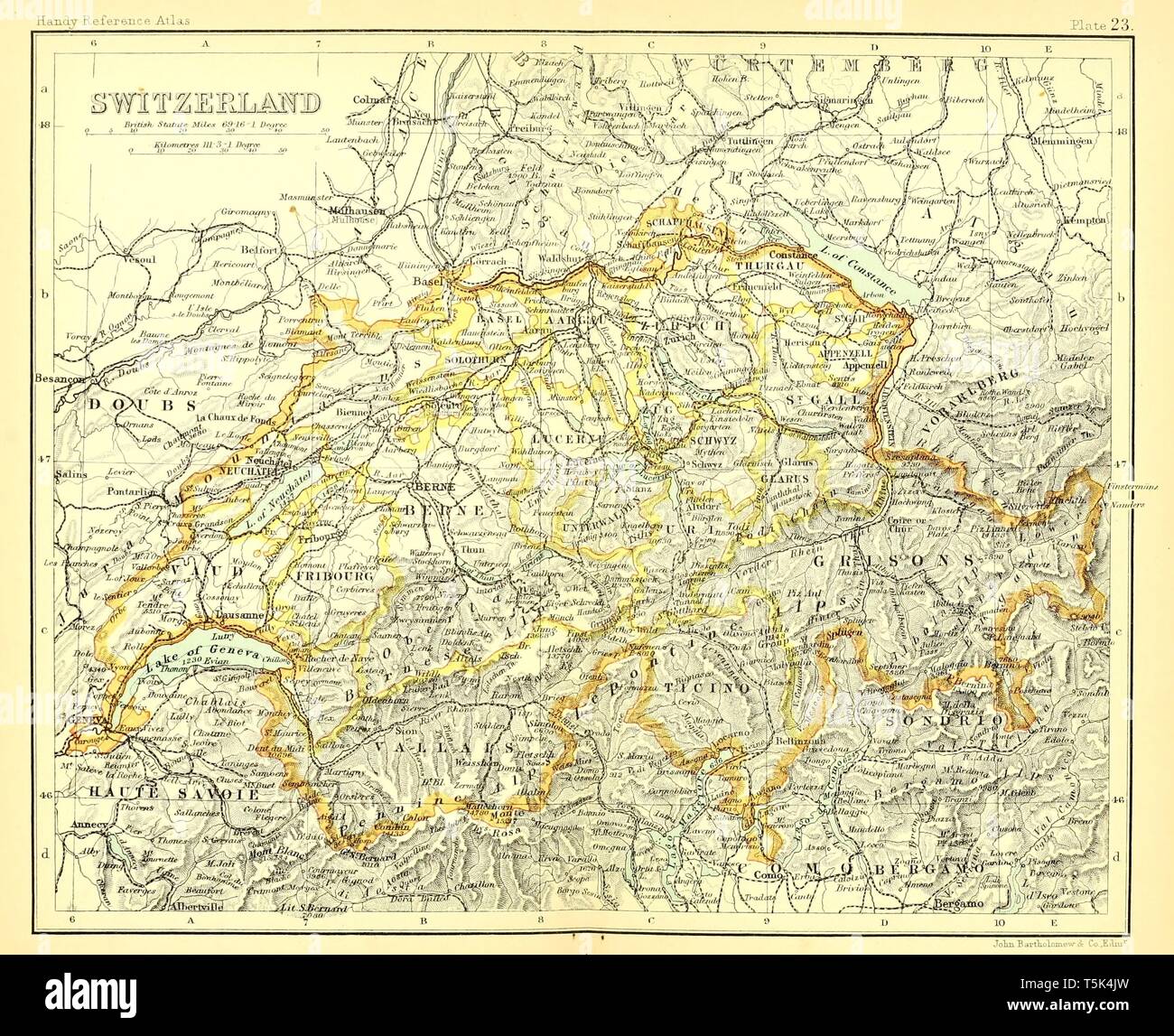 Beautiful vintage hand drawn map illustrations of Switzerland from old ...