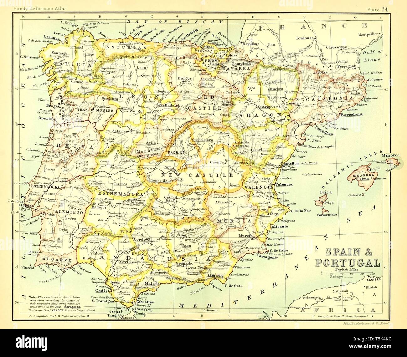 Vintage spain map hi-res stock photography and images - Alamy