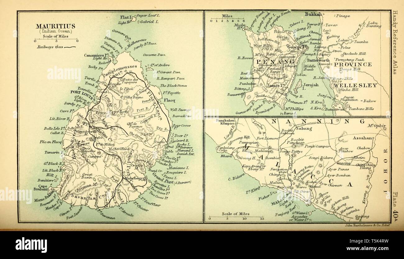 Beautiful vintage hand drawn map illustrations of Mauritius from old ...