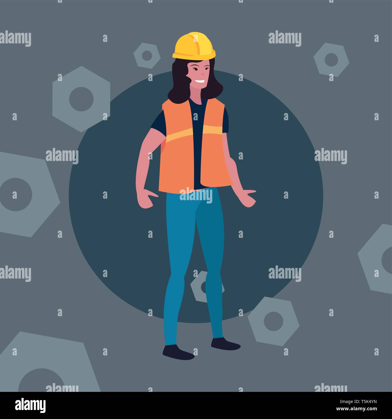 worker woman employee labour day vector illustration Stock Vector Image ...