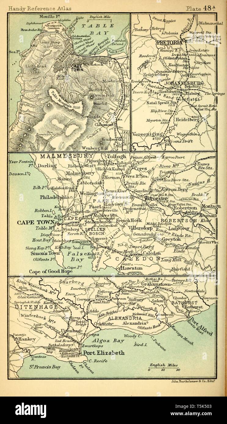 Beautiful vintage hand drawn map illustrations of Cape Town from old ...