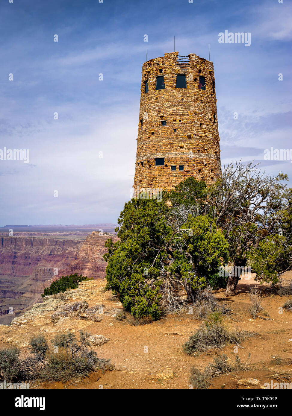 The Grand Canyon Desert View Watchtower constructed by Mary Colter ...