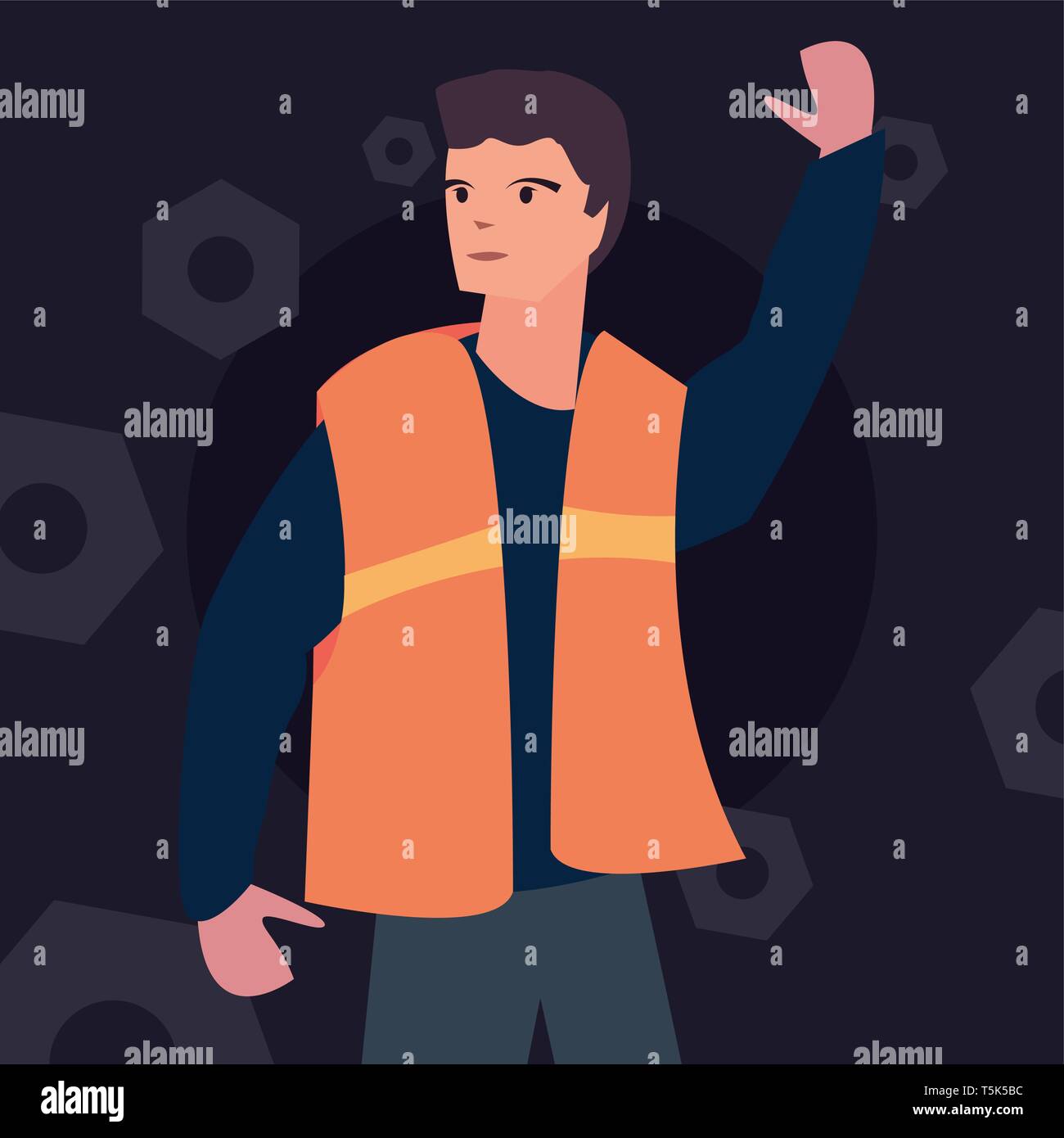 worker employee profession labour day vector illustration Stock Vector ...