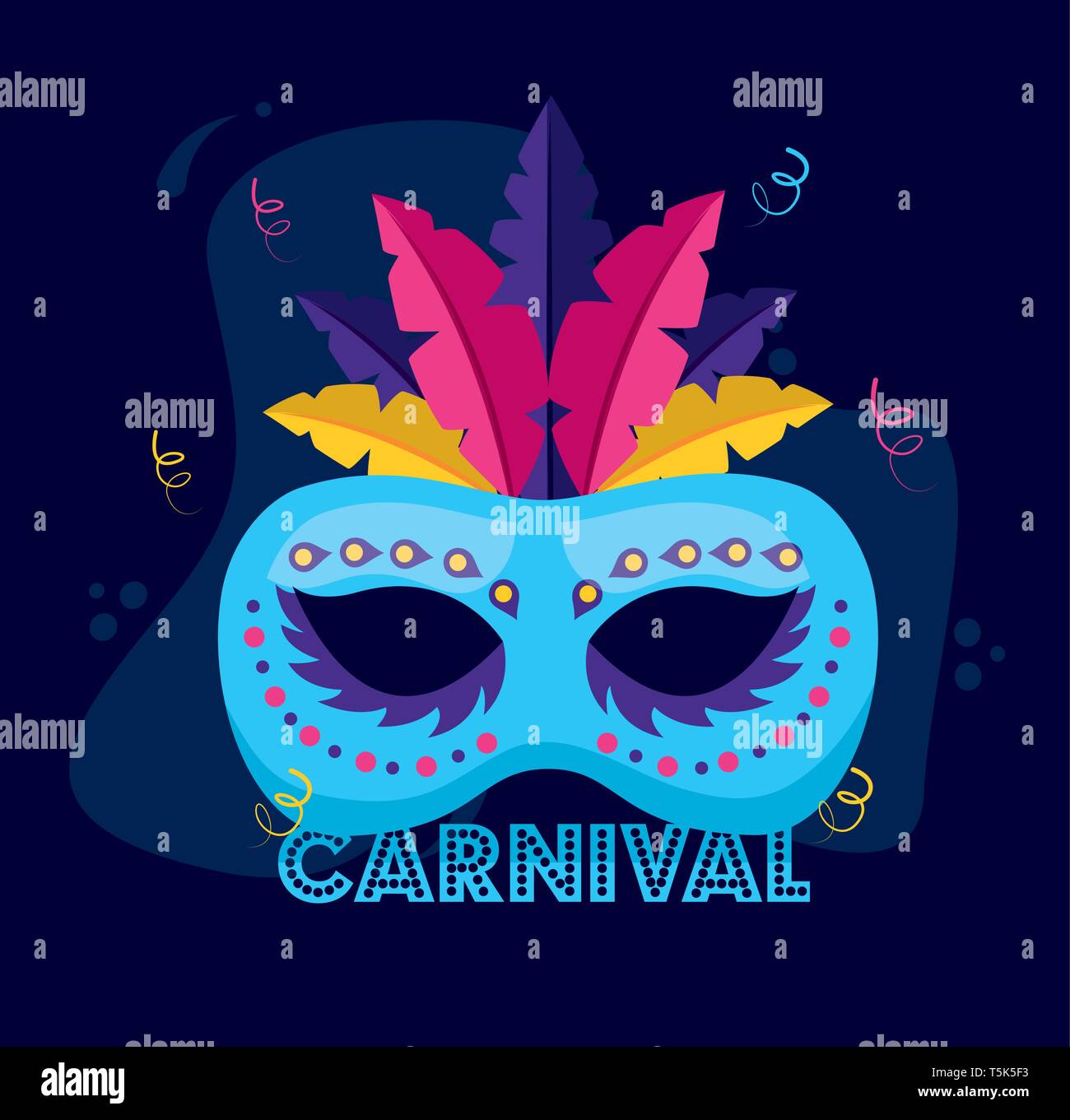 mask with feather carnival Stock Vector Image & Art - Alamy