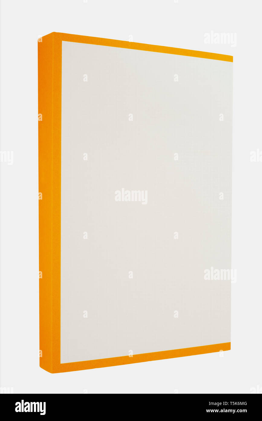 White book with yellow spine isolated on white background Stock Photo ...