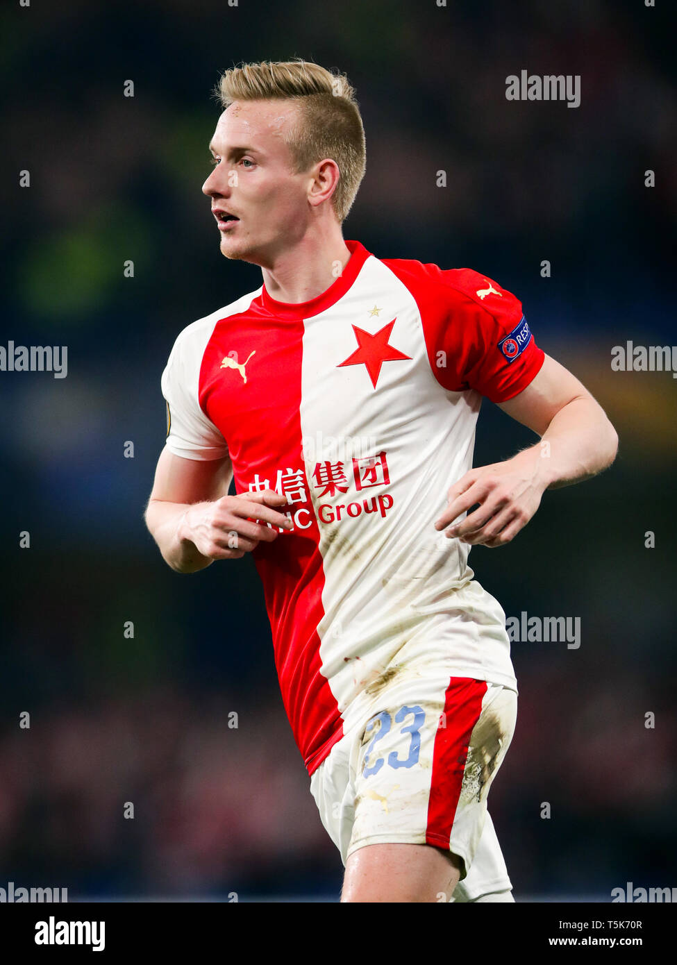 Slavia Prague's Petr Sevcik during the UEFA Europa League quarter final ...