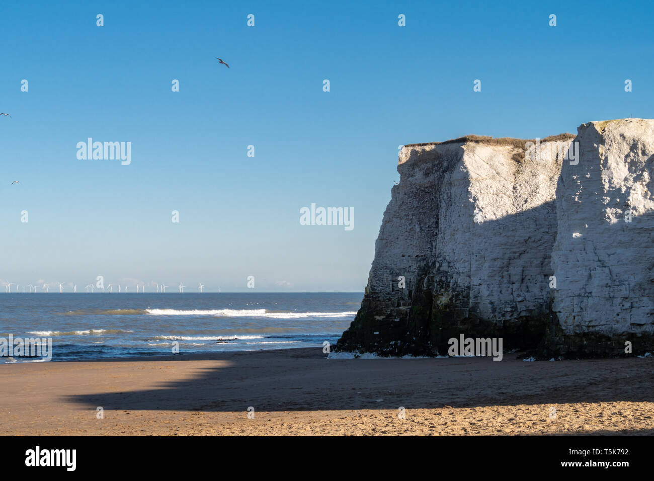 View of cliffs and beach in Botany Bay, Broadstairs, Kent Stock Photo ...