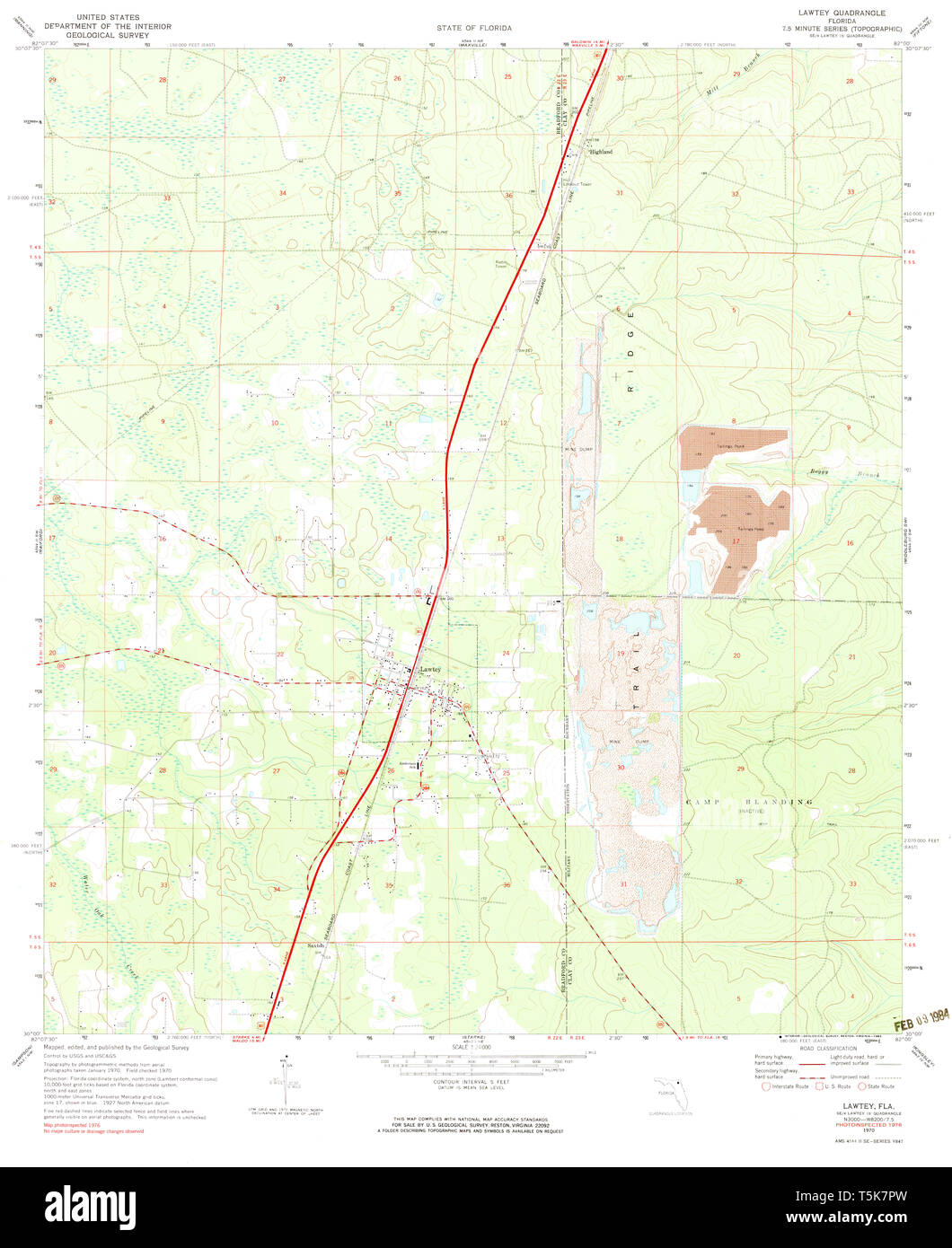 USGS TOPO Map Florida FL Lawtey 347191 1970 24000 Restoration Stock ...