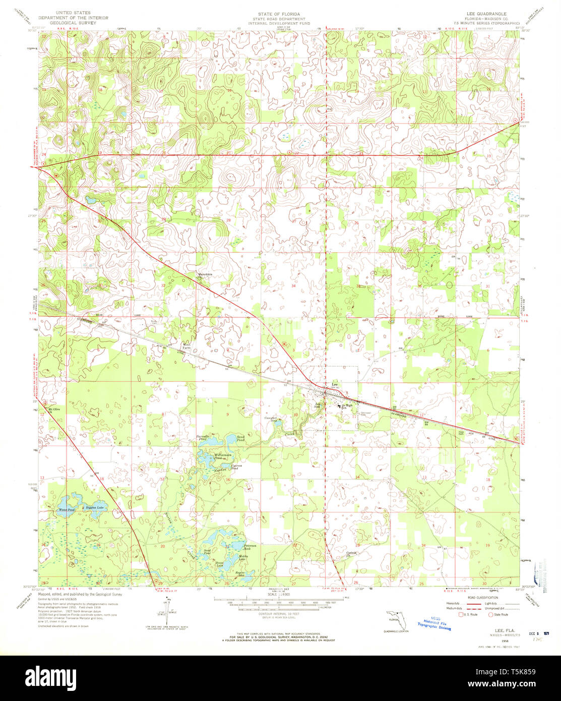 Lee florida map hi-res stock photography and images - Alamy