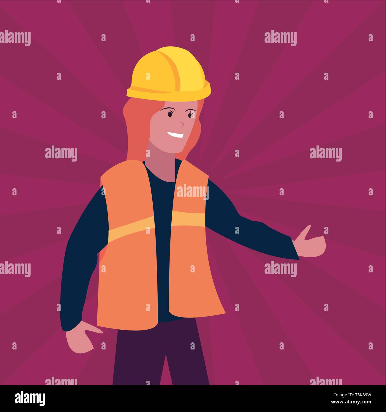 worker female employee profession labour day vector illustration Stock ...