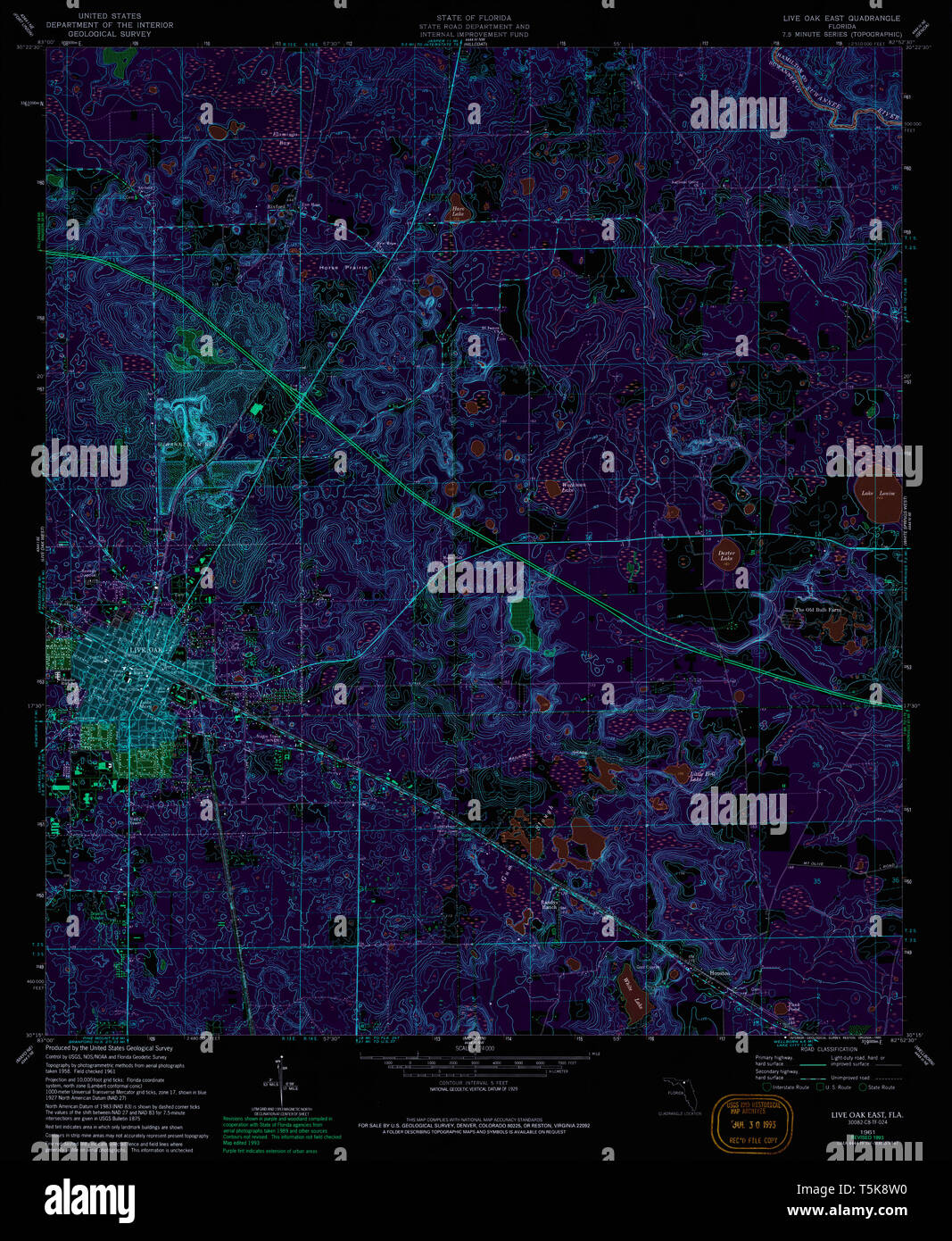 Map of live oak hi-res stock photography and images - Alamy