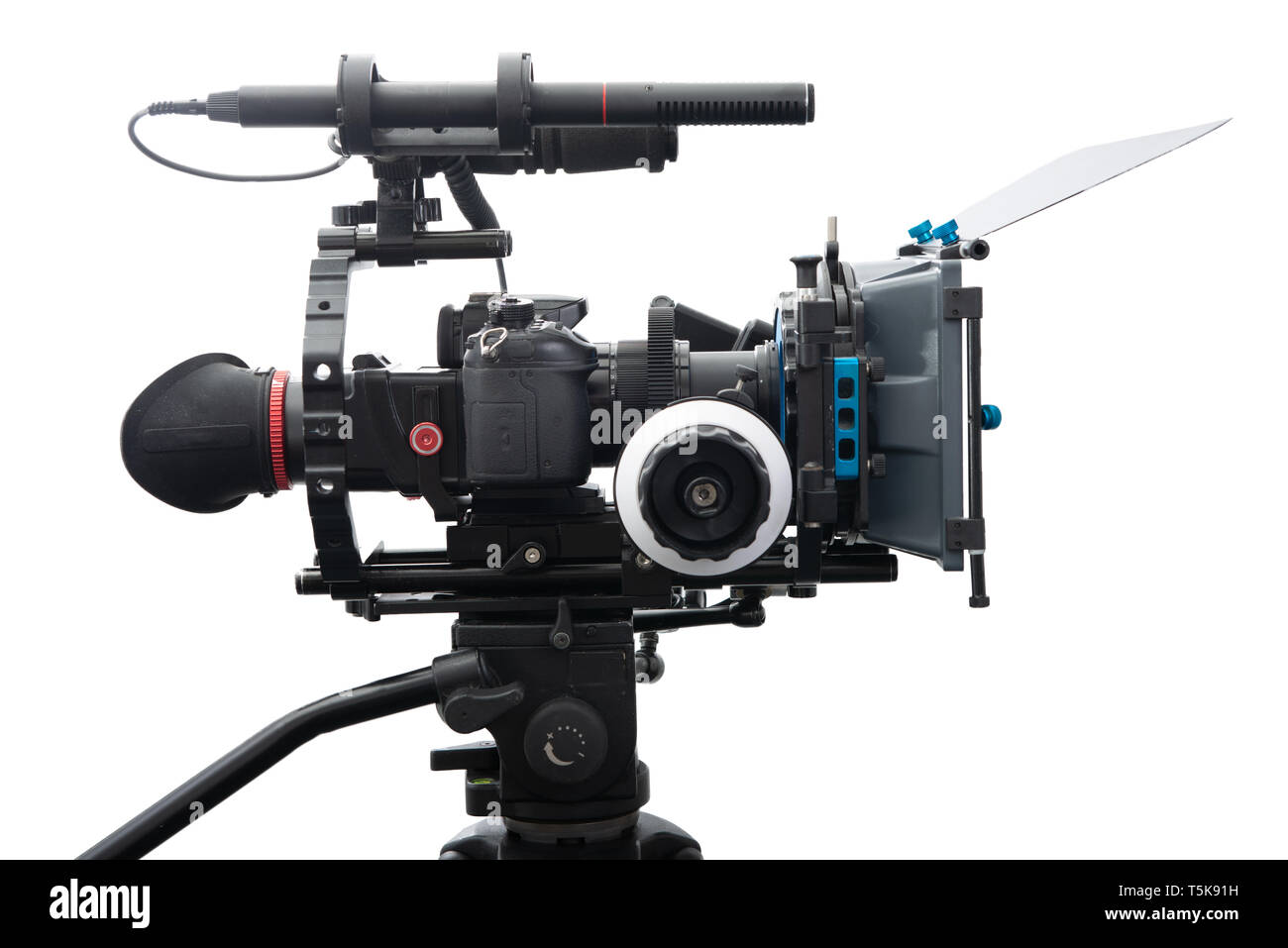 dslr video camera rig isolated on the white background Stock Photo - Alamy