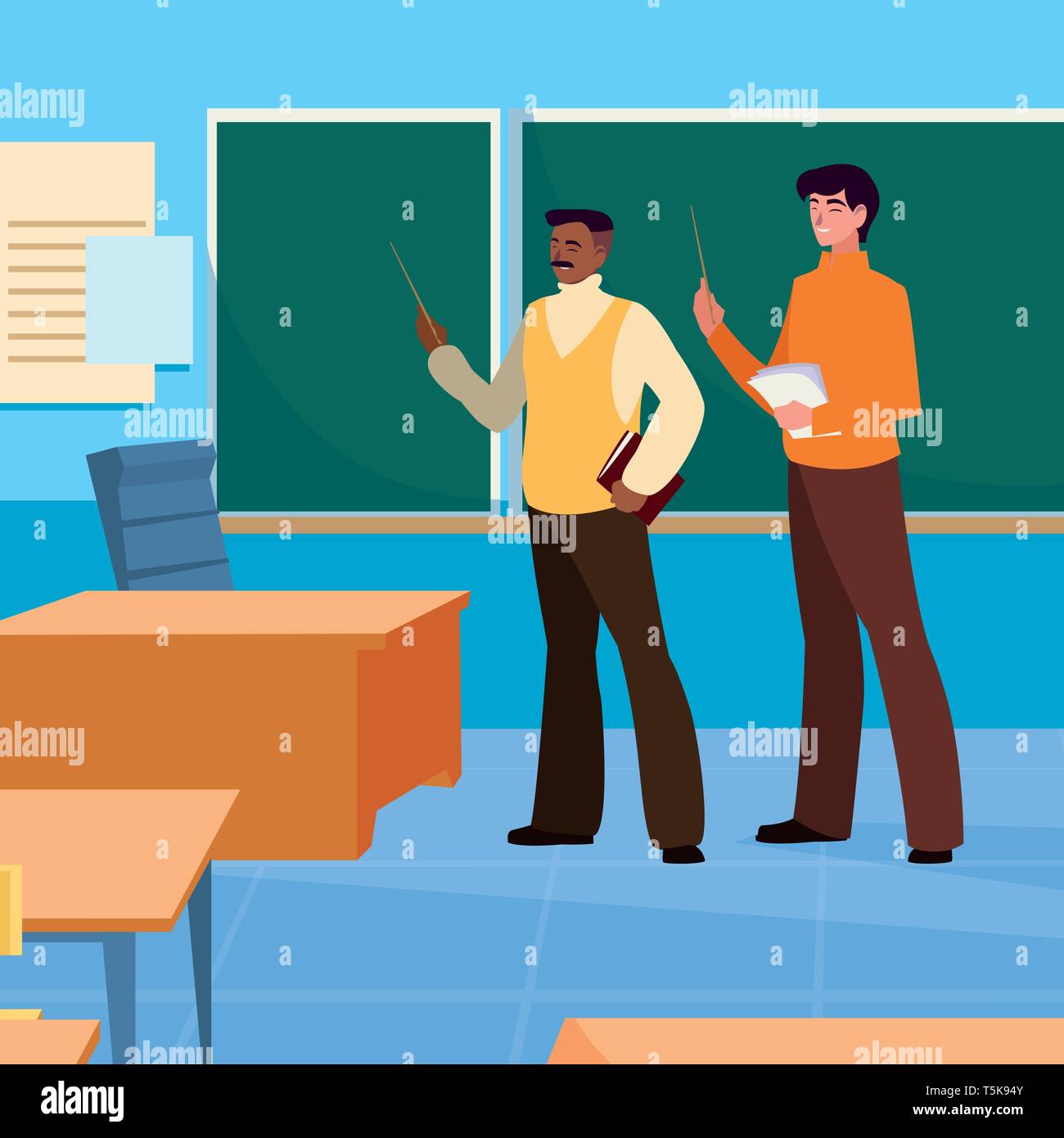 Pair work classroom Stock Vector Images - Alamy