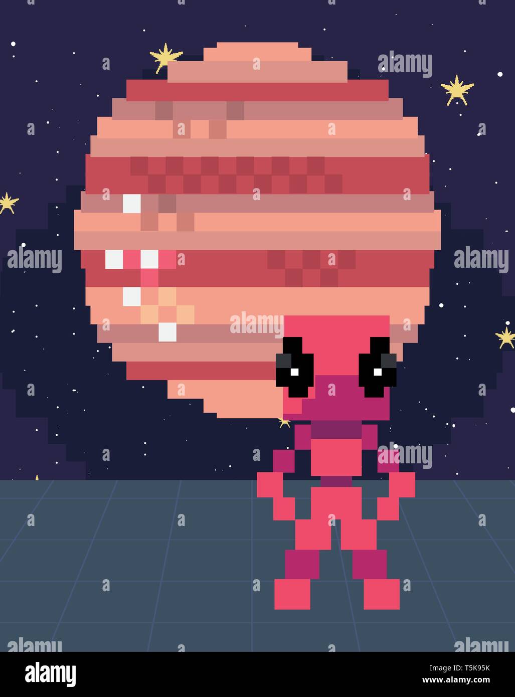 invaders character planet video game retro vector illustration Stock ...