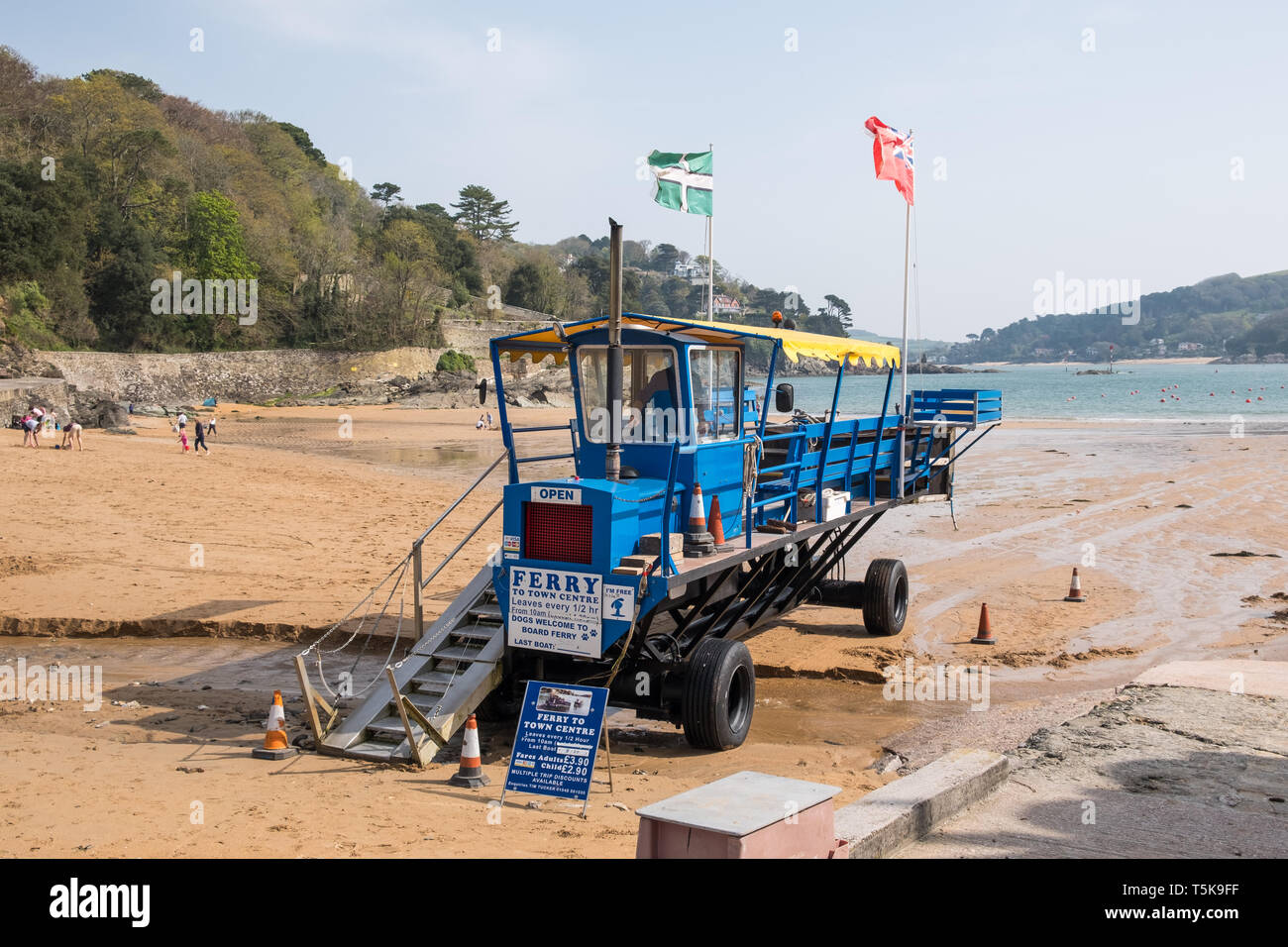 The sea tractor which carries passengers from the beach at South Sands ...