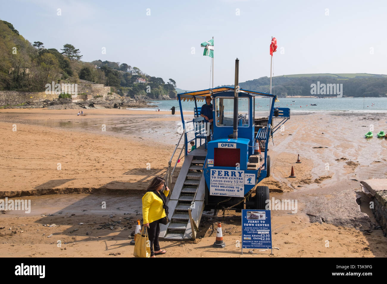 The sea tractor which carries passengers from the beach at South Sands ...