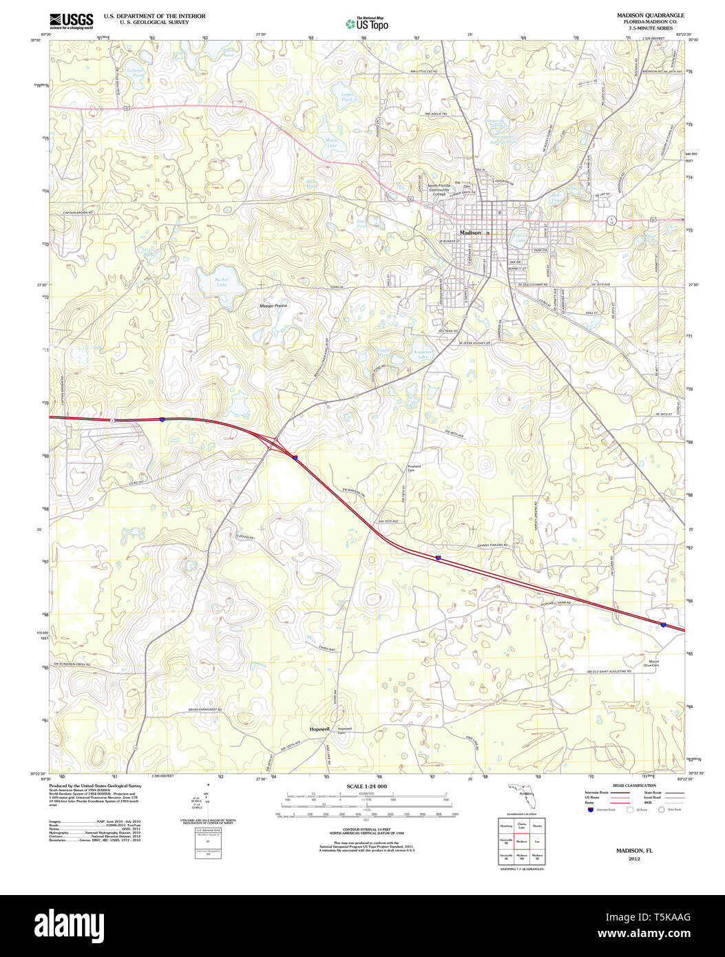 Madison florida map hi-res stock photography and images - Alamy