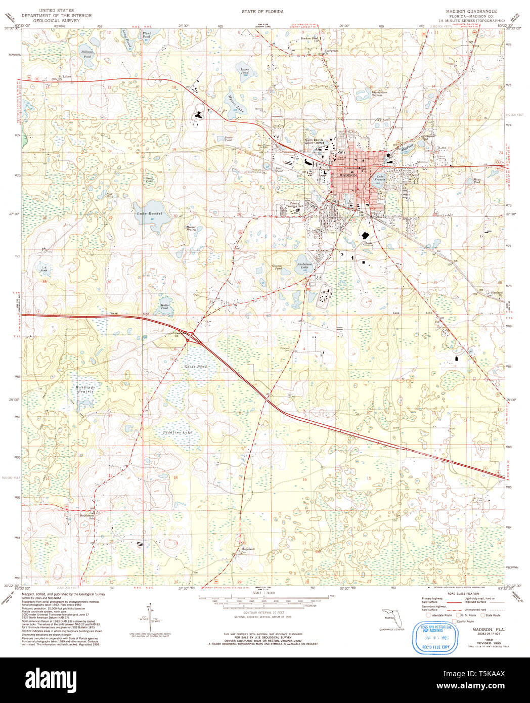 Madison florida map hi-res stock photography and images - Alamy