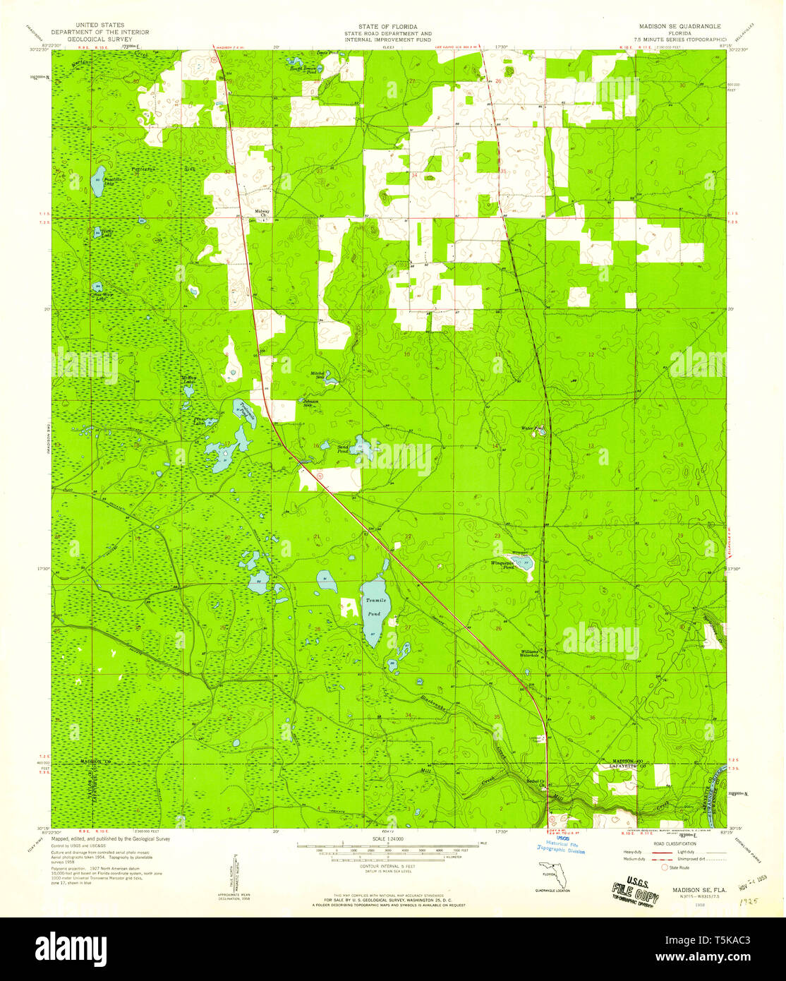 Madison florida map hi-res stock photography and images - Alamy