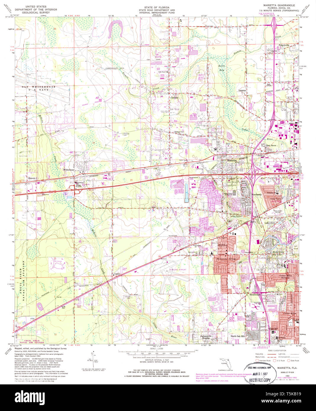USGS TOPO Map Florida FL Marietta 347352 1964 24000 Restoration Stock ...