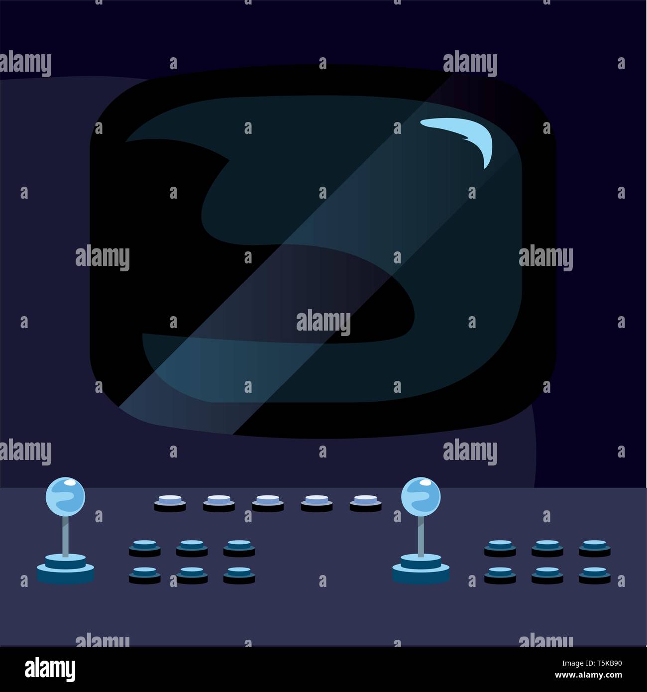 arcade machine screen control video game retro vector illustration ...