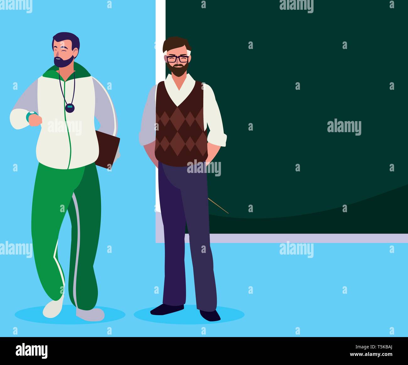 teachers classic and sports with chalkboard vector illustration design ...