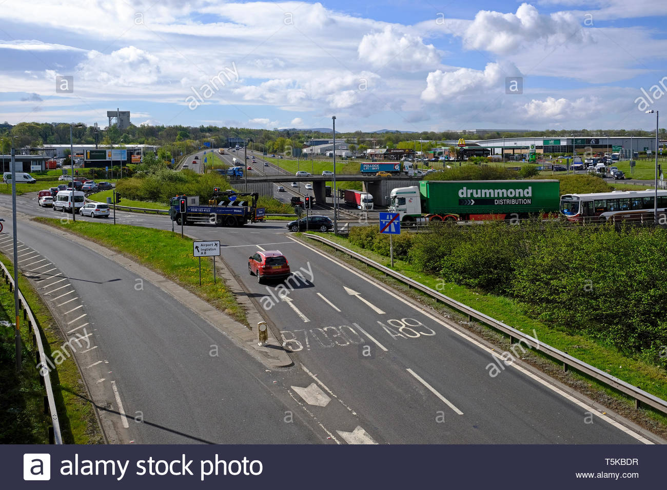 M9 Motorway junction 1 and slip road at the Newbridge intersection and ...