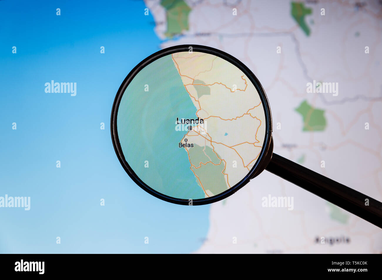 Luanda, Angola. Political map. City visualization illustrative concept ...