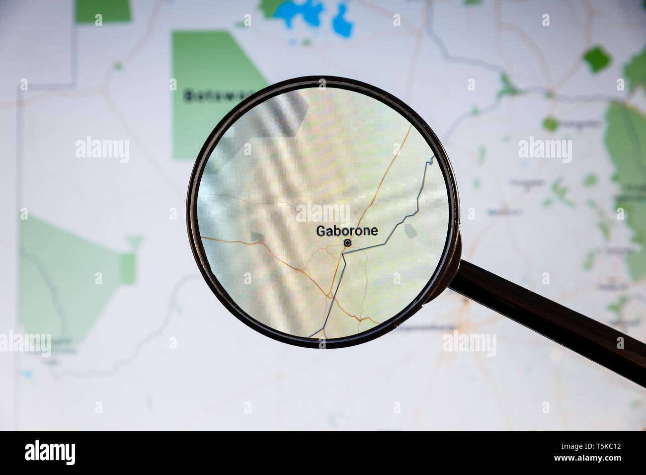 Gaborone, Botswana. Political map. City visualization illustrative ...