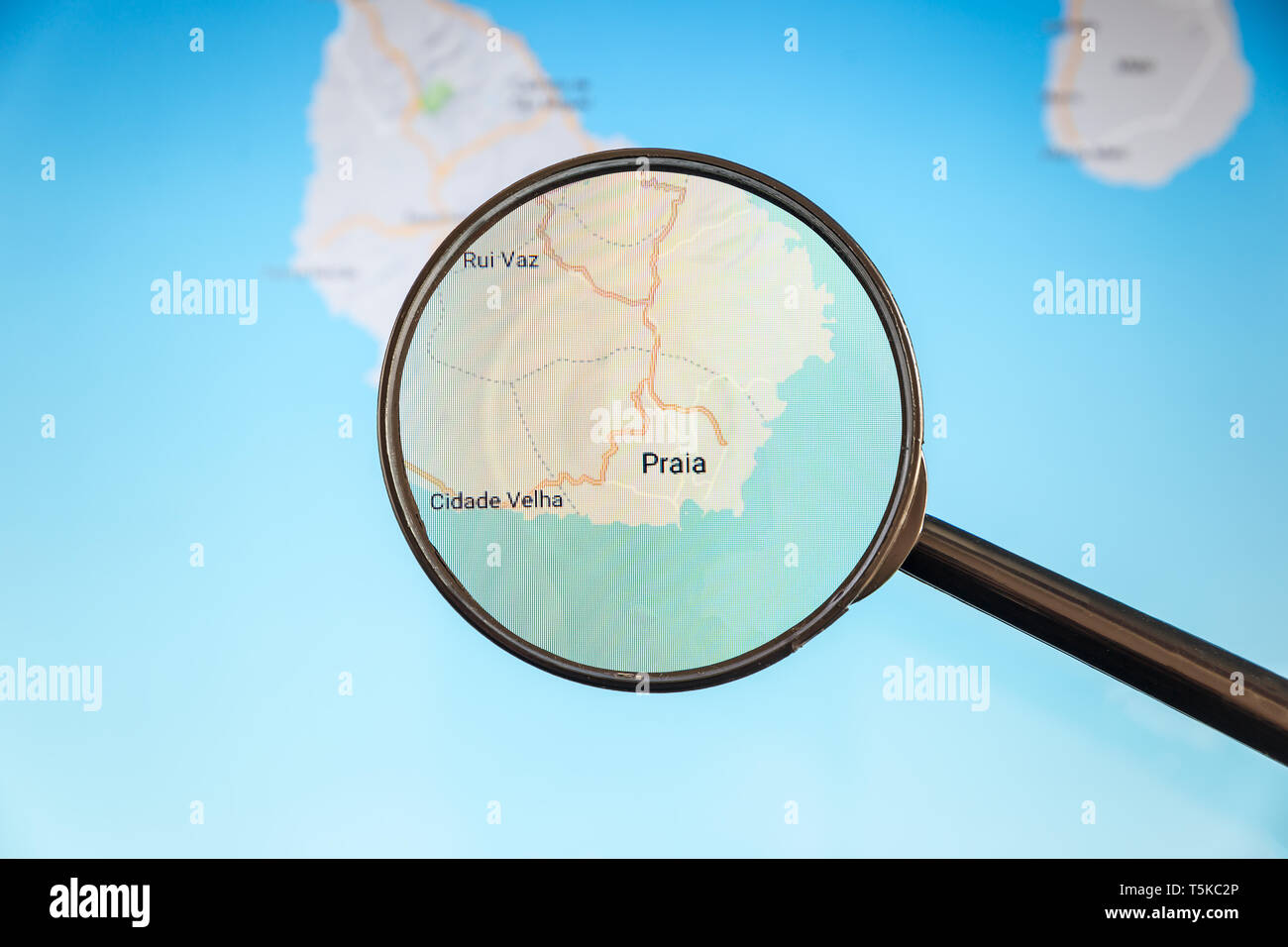 Praia, Cape Verde. Political map. City visualization illustrative ...