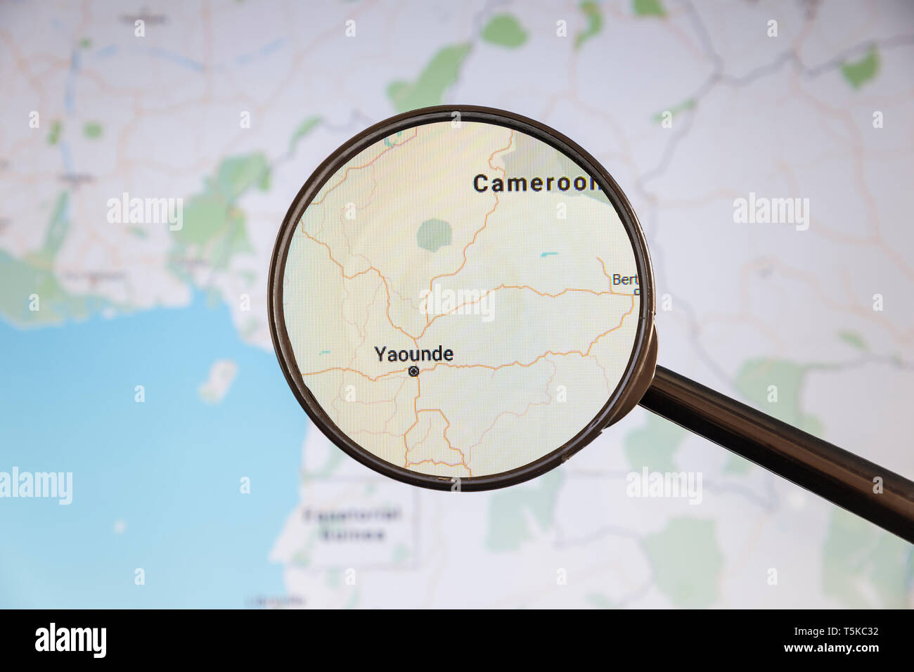 Yaounde, Cameroon. Political map. City visualization illustrative ...
