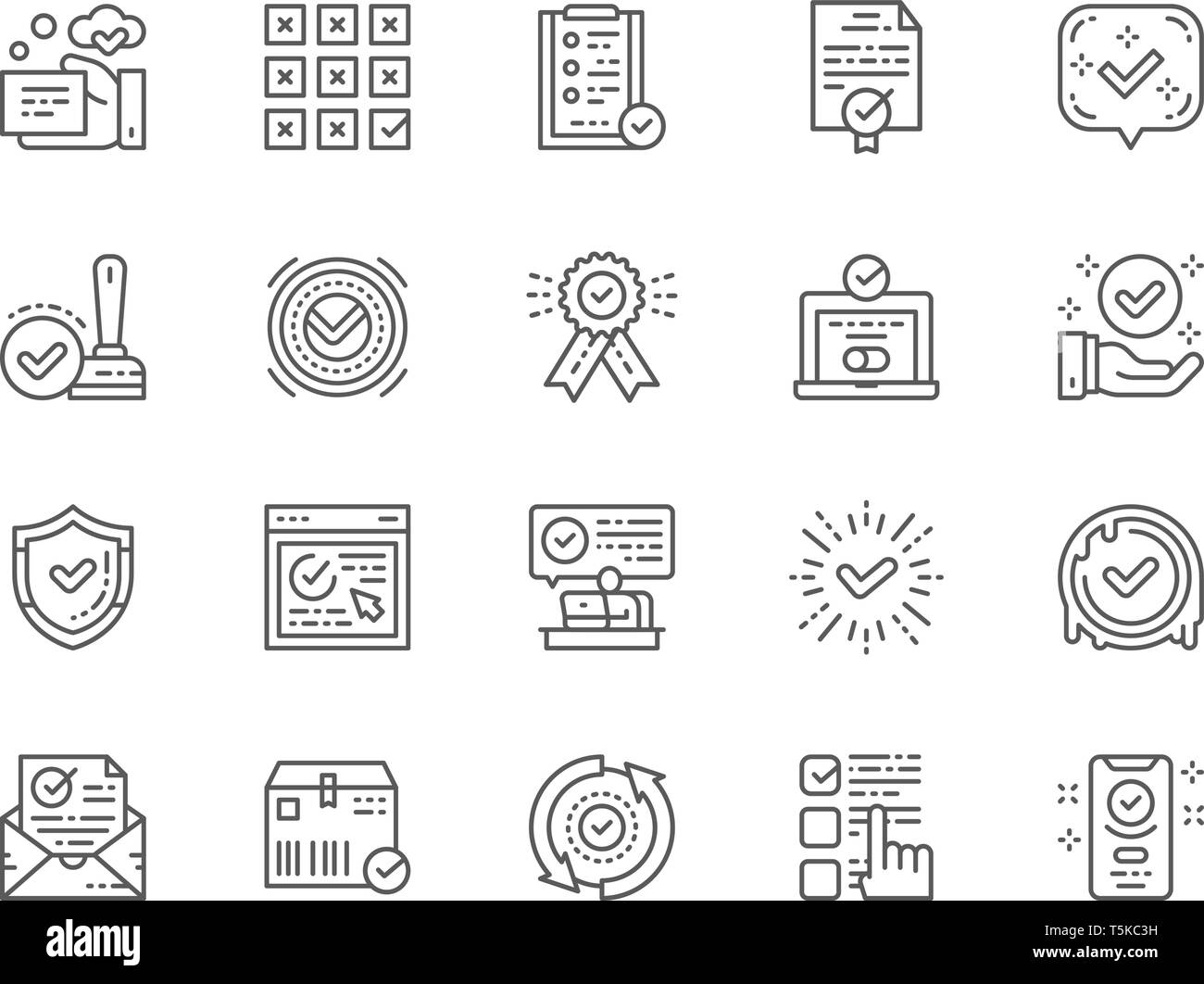 Line icons checkmark quality Stock Vector Images - Alamy