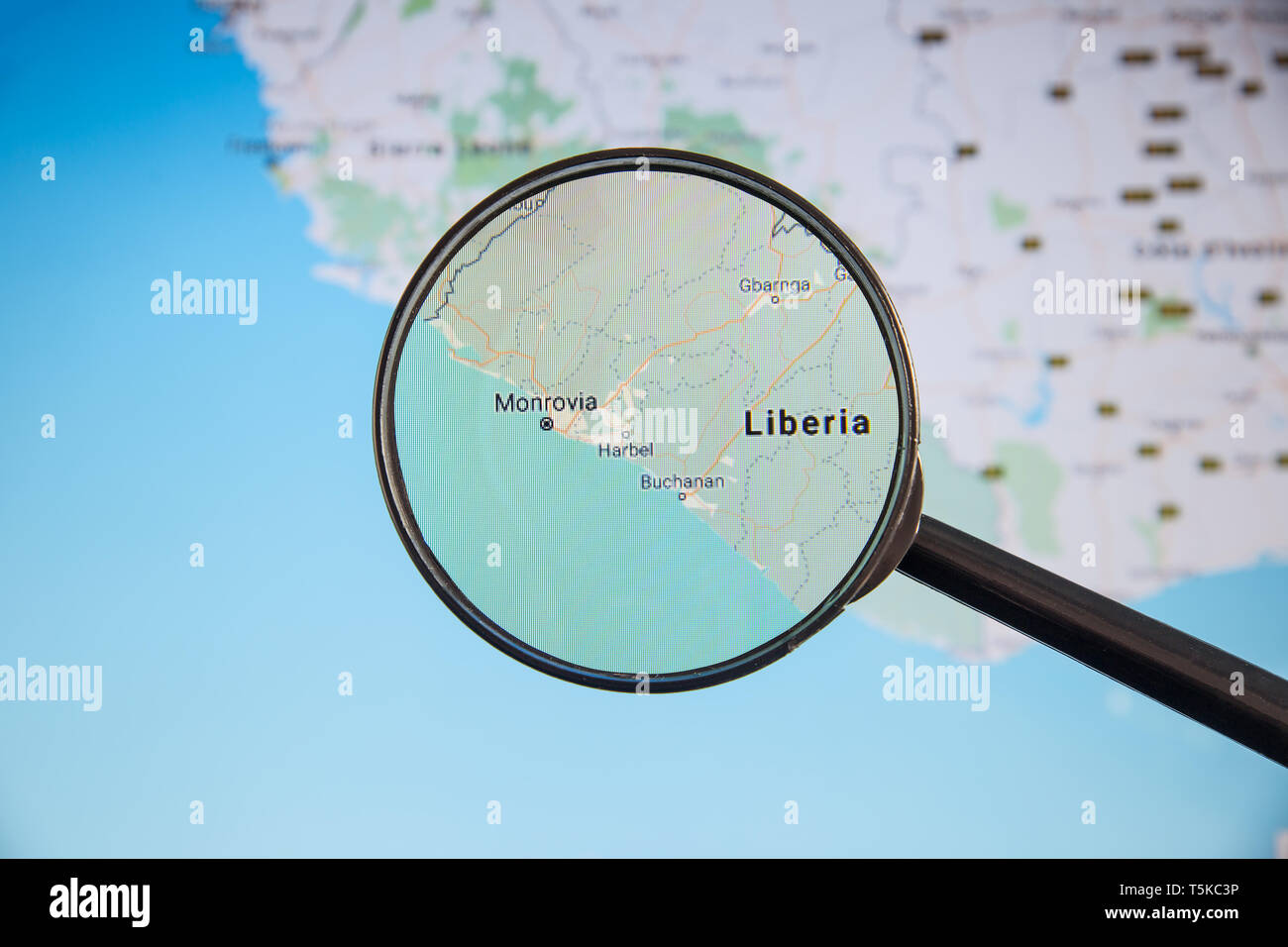 Monrovia, Liberia. Political map. City visualization illustrative ...