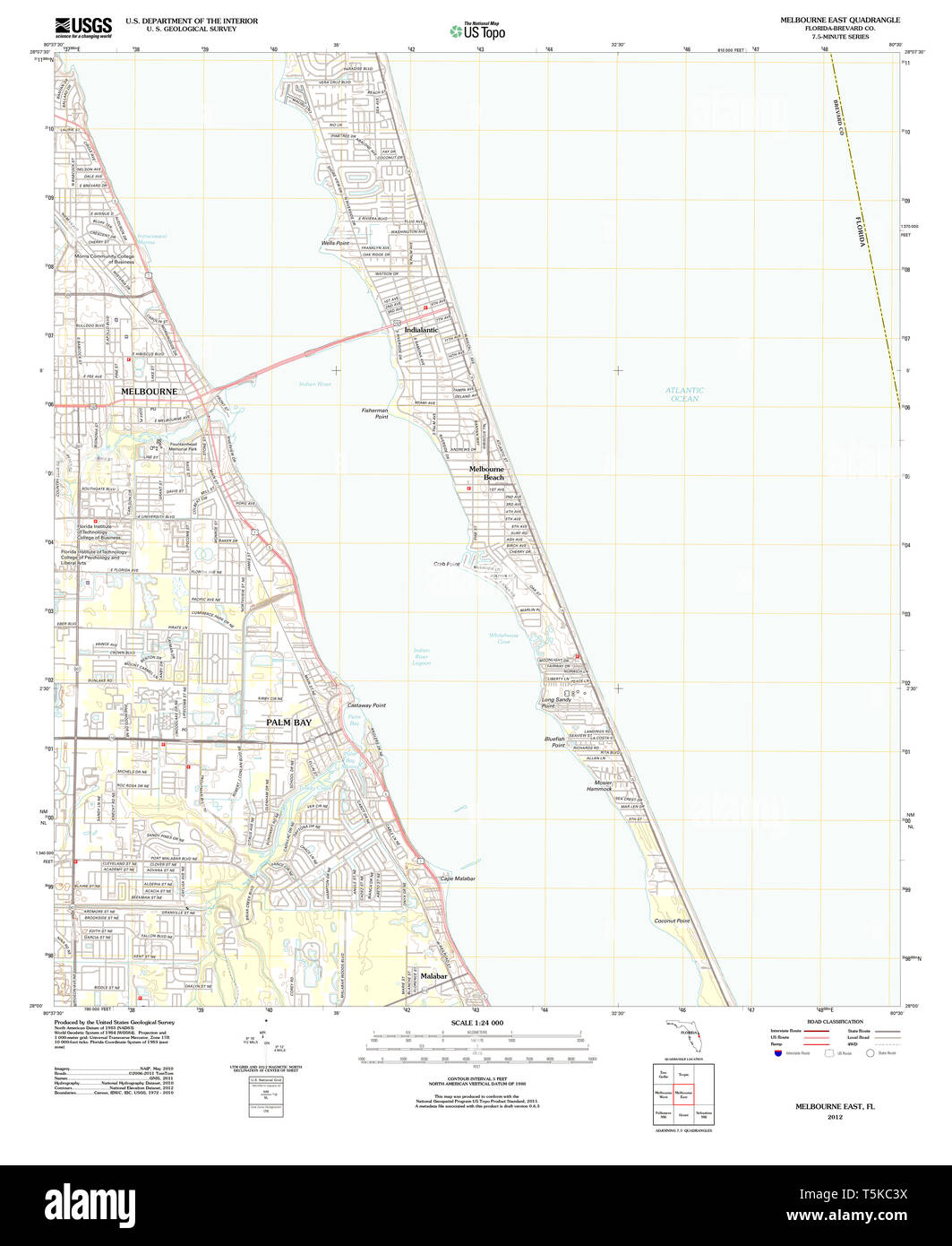 Florida map melbourne hi-res stock photography and images - Alamy