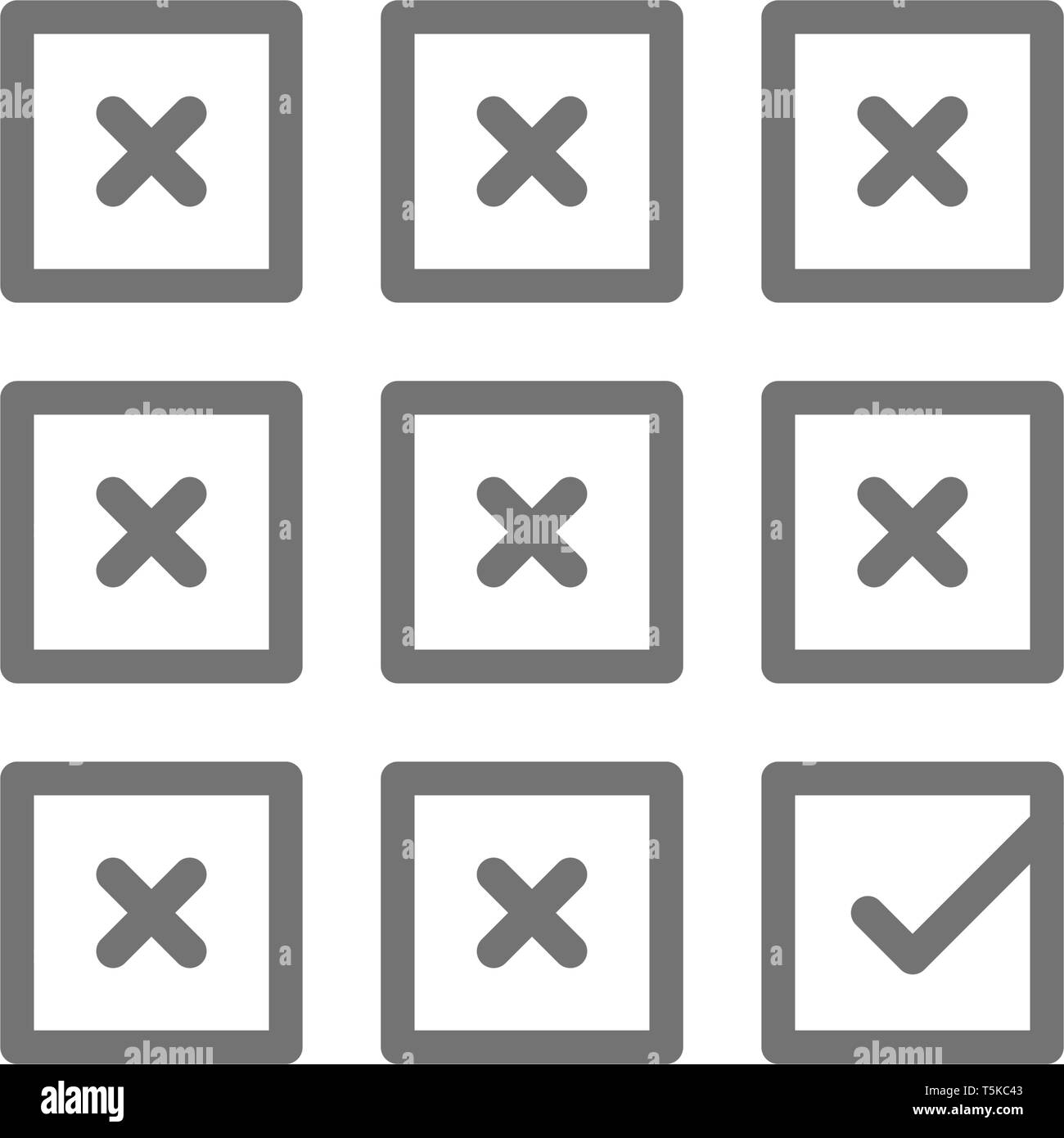 Right choice, check mark on ballot, checklist line icon Stock Vector ...