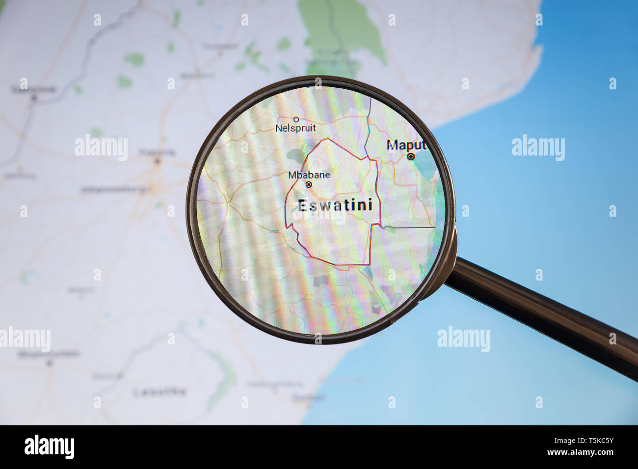 Mbabane, Eswatini. Political map. City visualization illustrative ...
