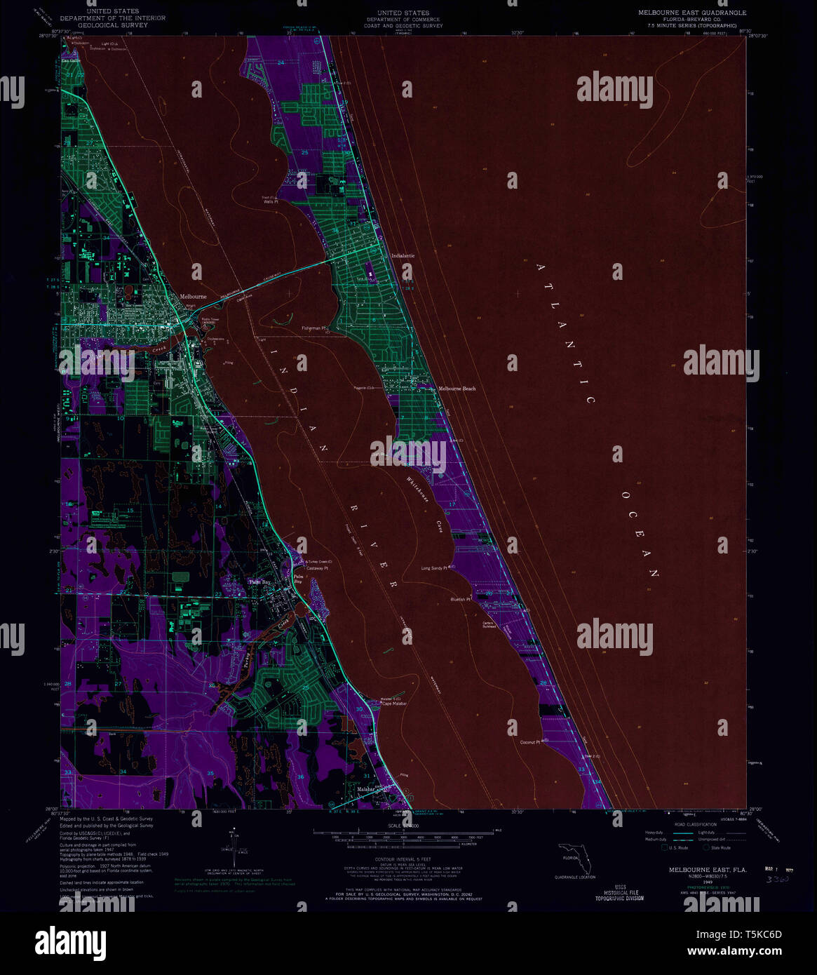 Florida map melbourne hi-res stock photography and images - Alamy