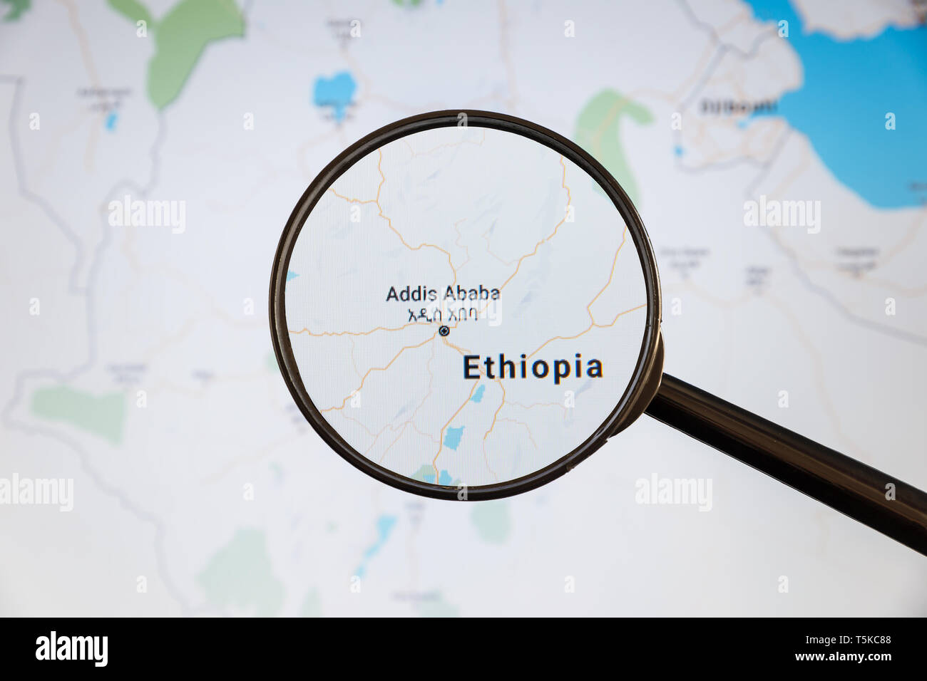 Addis Ababa, Ethiopia. Political map. City visualization illustrative ...
