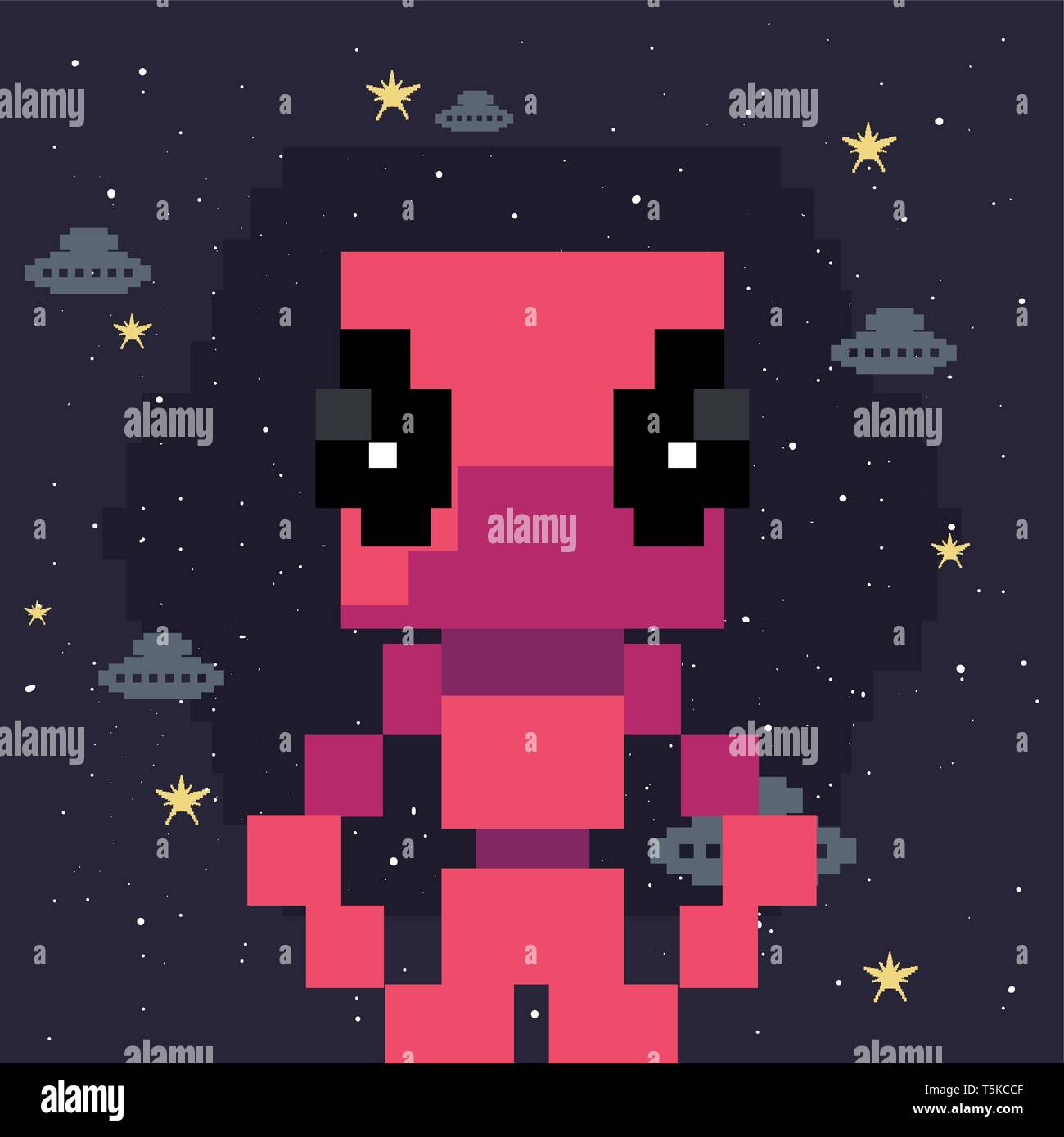 alien ufo character screen video game retro vector illustration design ...