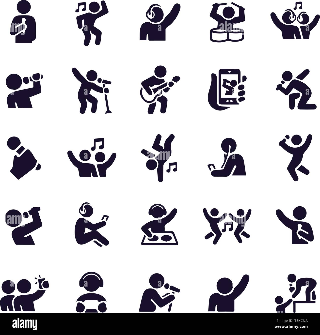 Music and Dance Icons vector Stock Vector Image & Art - Alamy