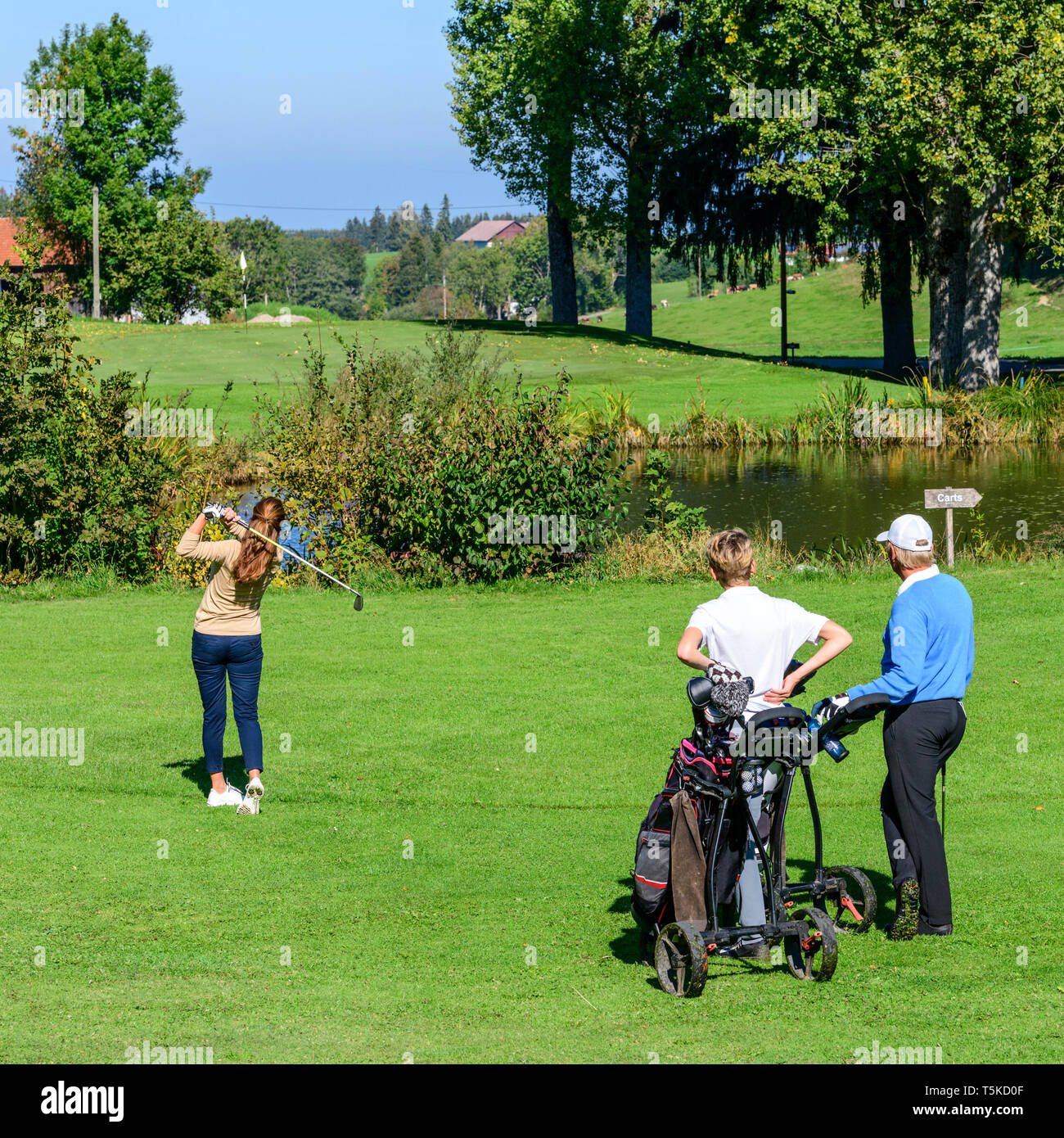 Playing golf with the family Stock Photo - Alamy
