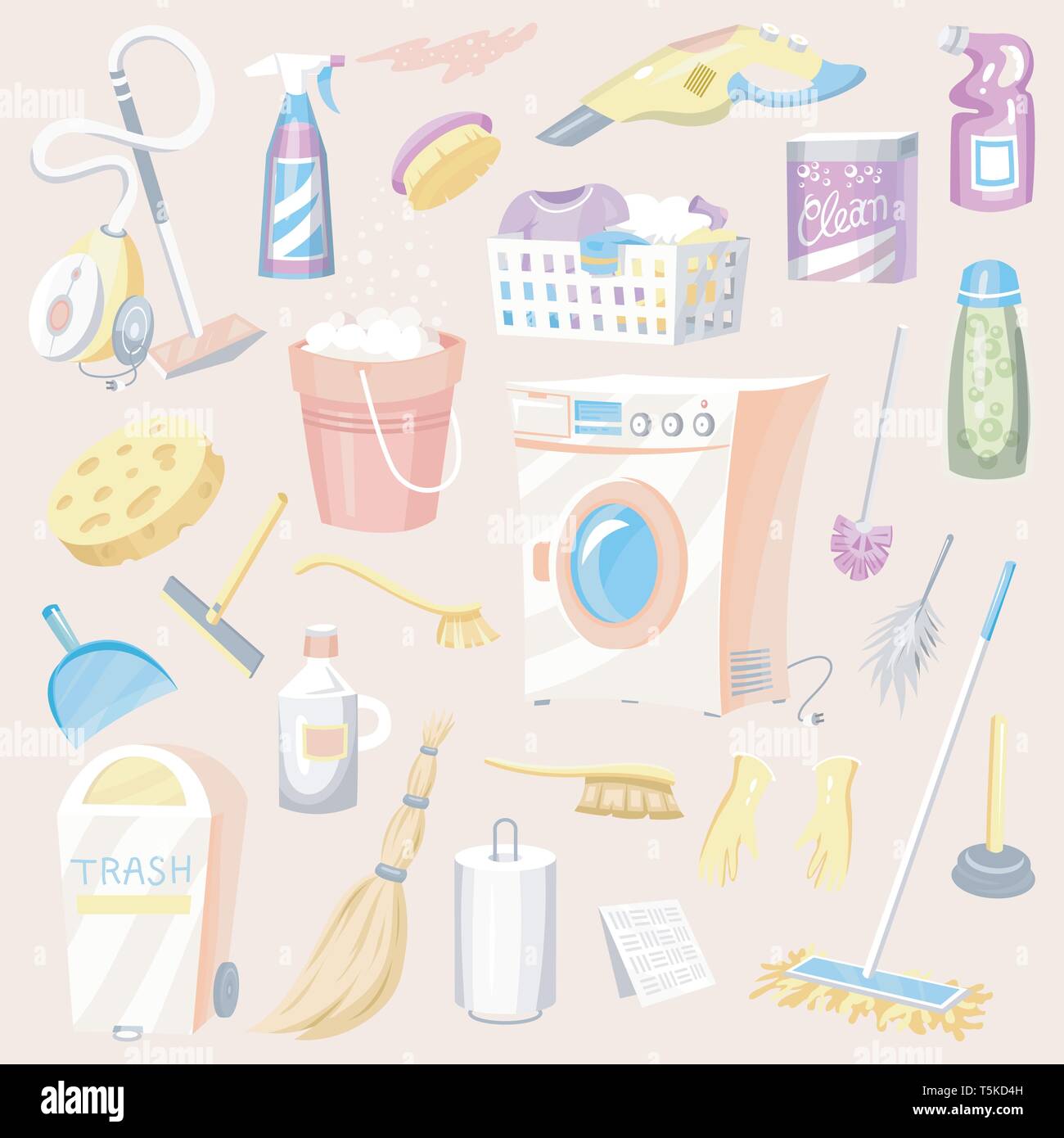 House cleaning supplies cartoon High Resolution Stock Photography and ...