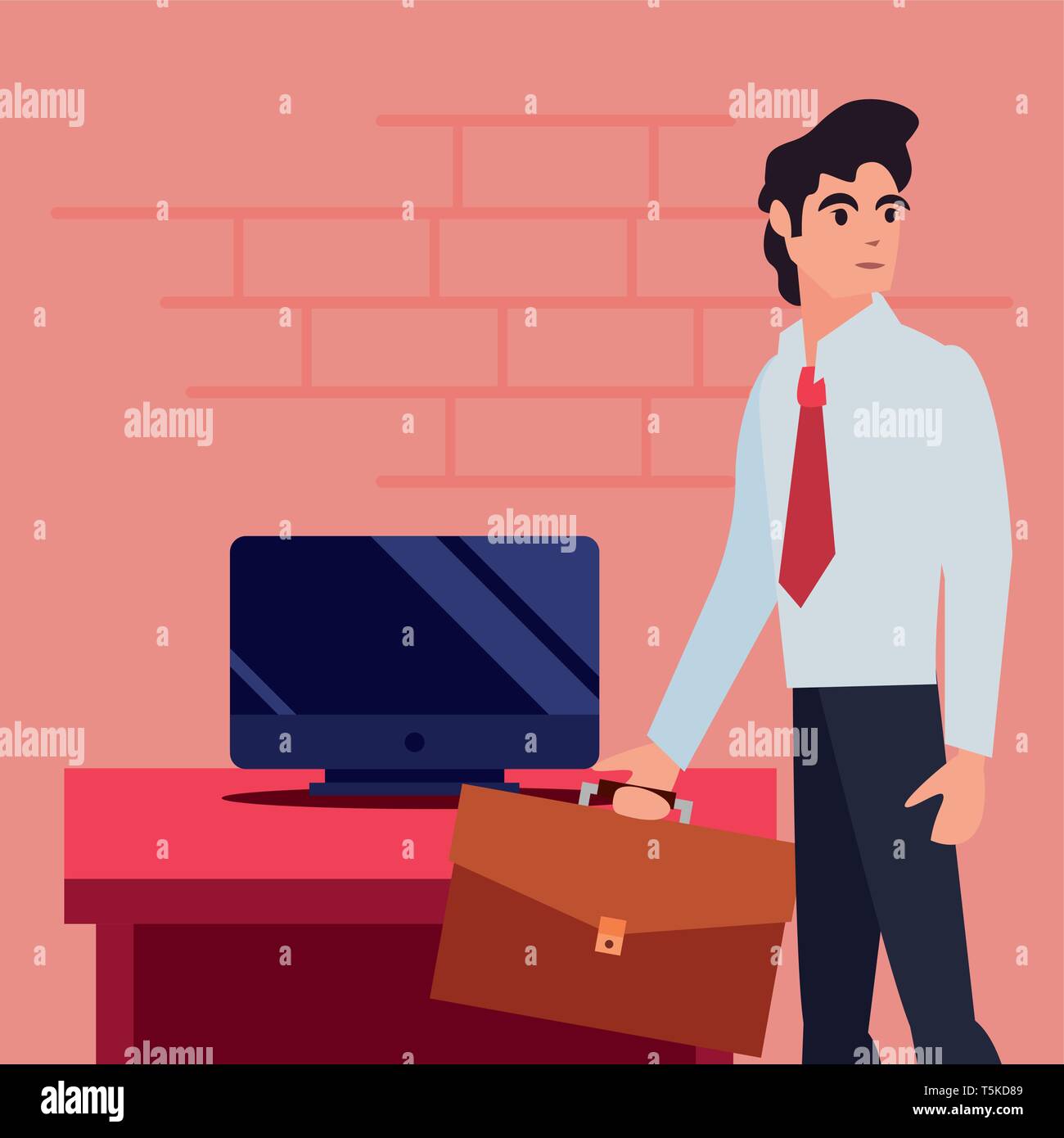 businessman profession computer labour day vector illustration design ...