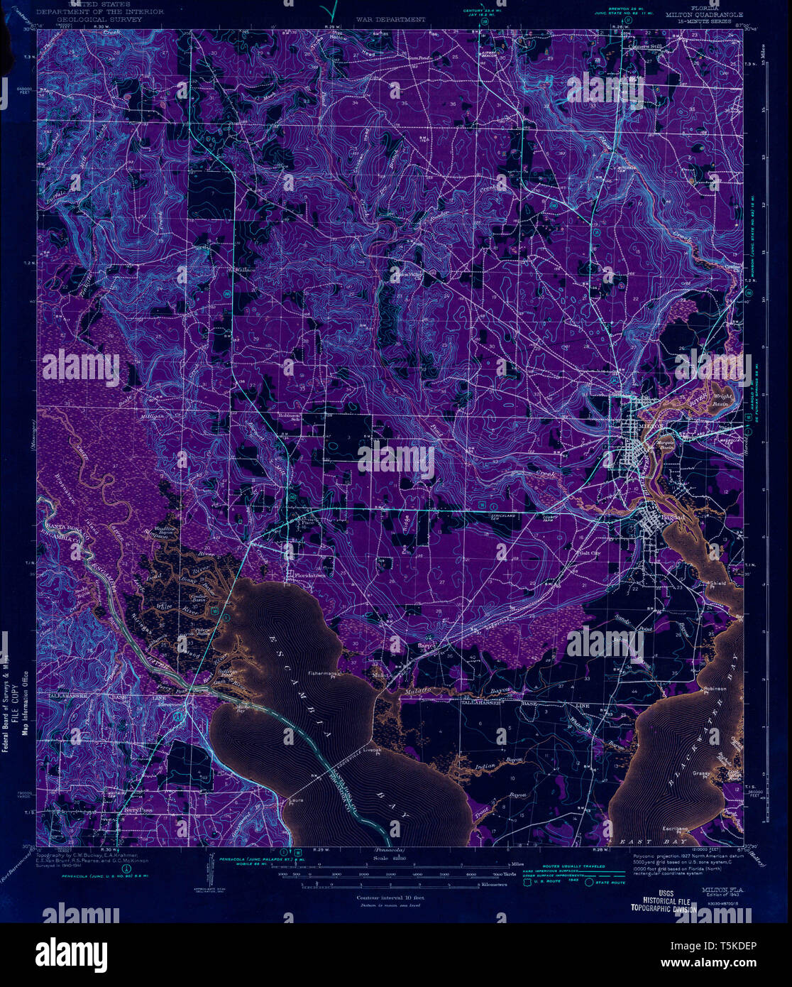 Map of milton florida hi-res stock photography and images - Alamy
