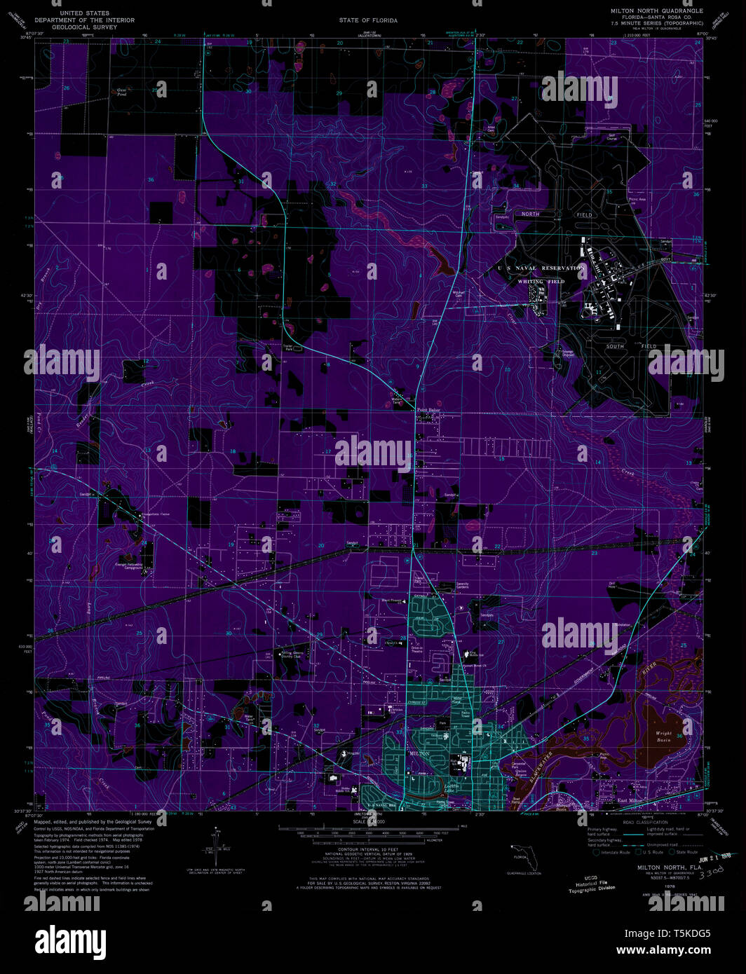 Map of milton florida hi-res stock photography and images - Alamy