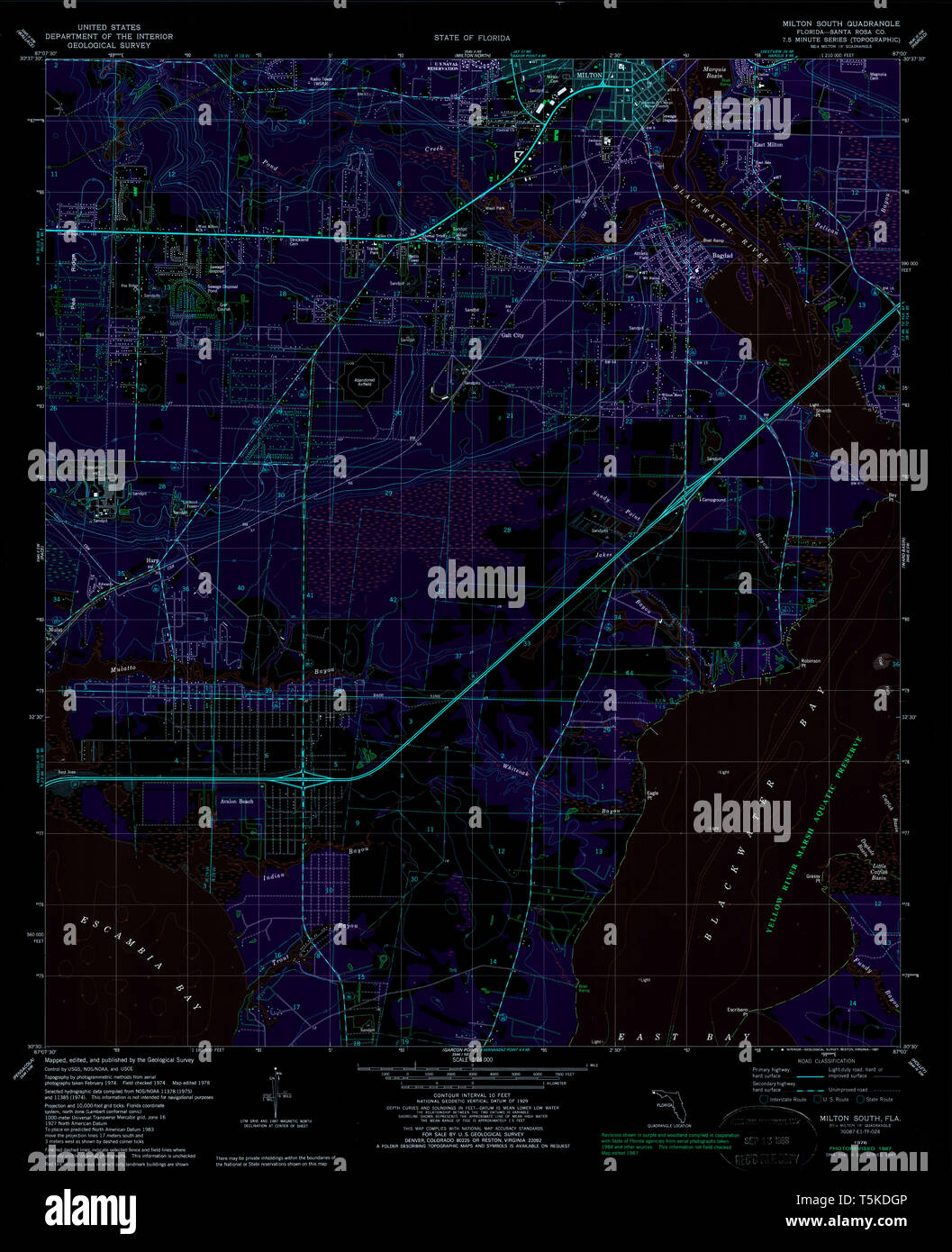 Map of milton florida hi-res stock photography and images - Alamy