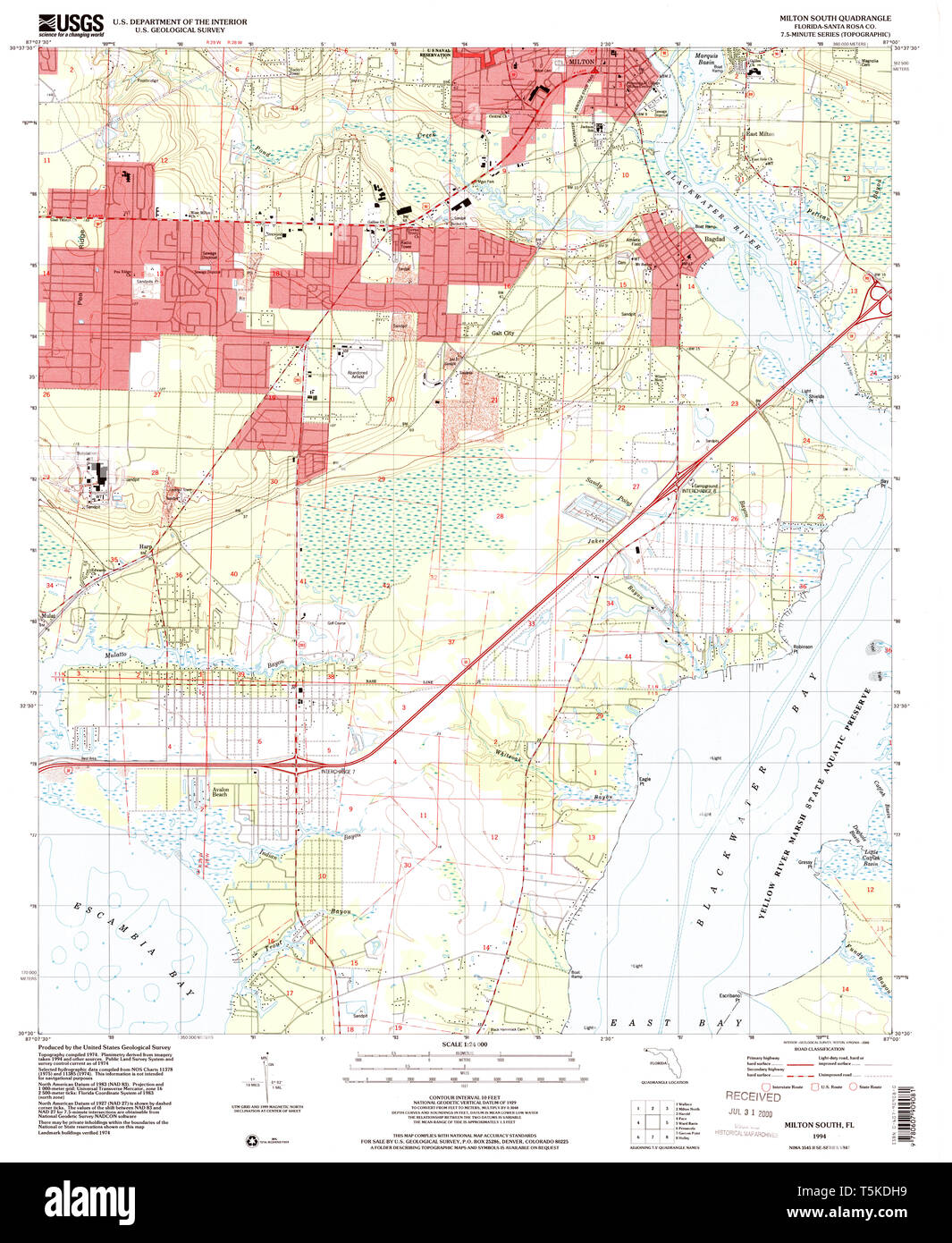 Map of milton florida hi-res stock photography and images - Alamy