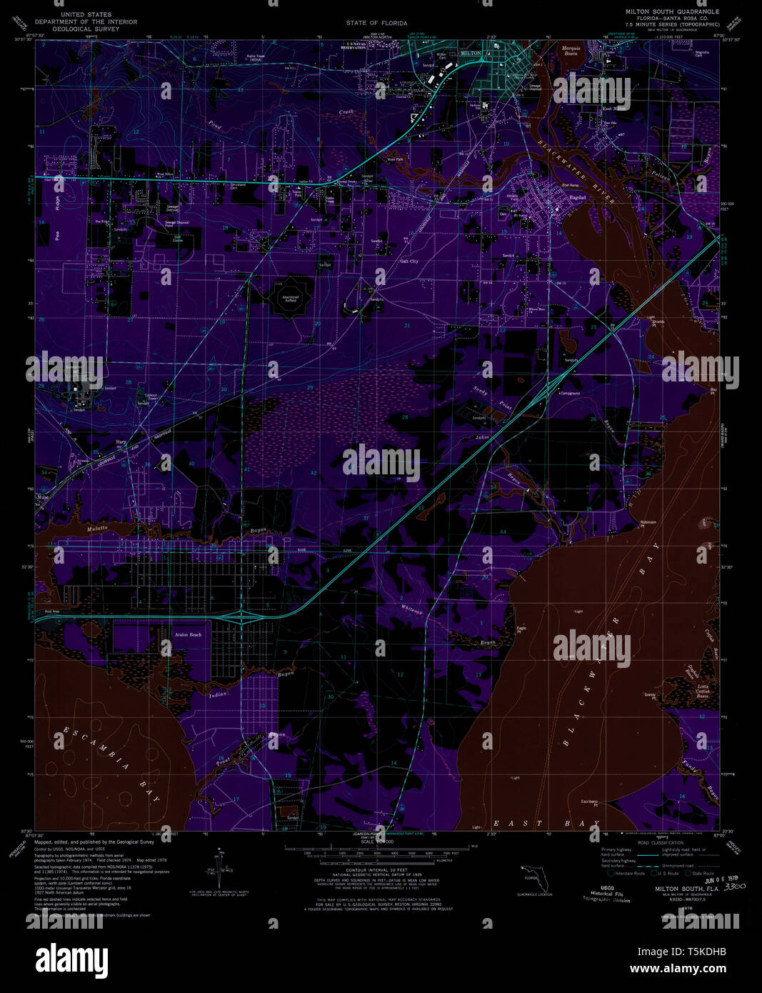 Map of milton florida hi-res stock photography and images - Alamy