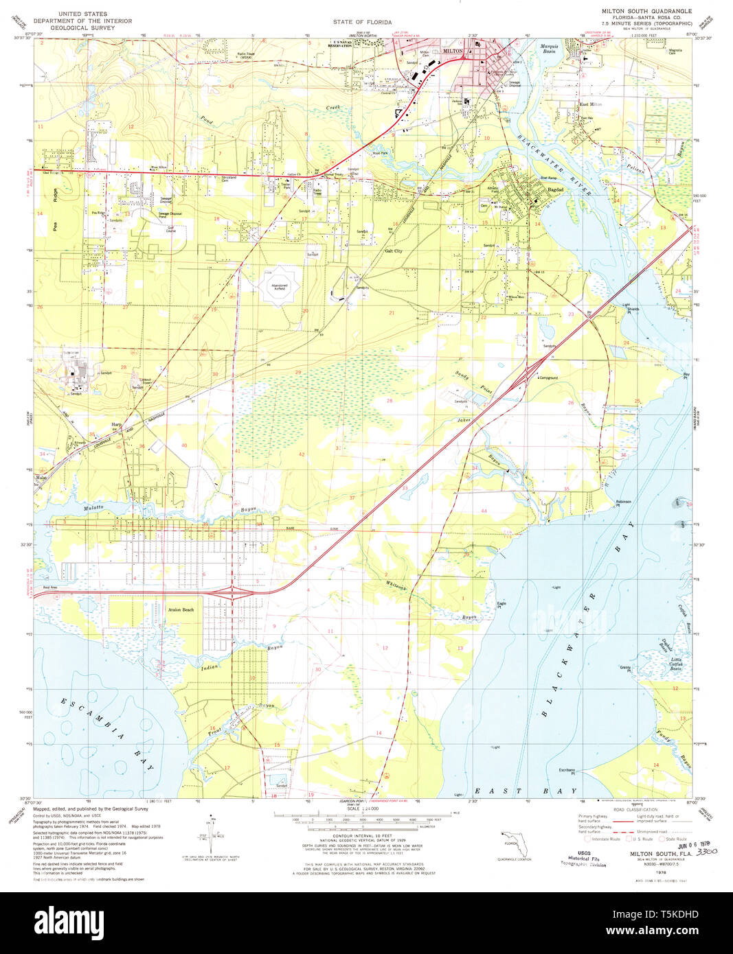 Map of milton florida hi-res stock photography and images - Alamy